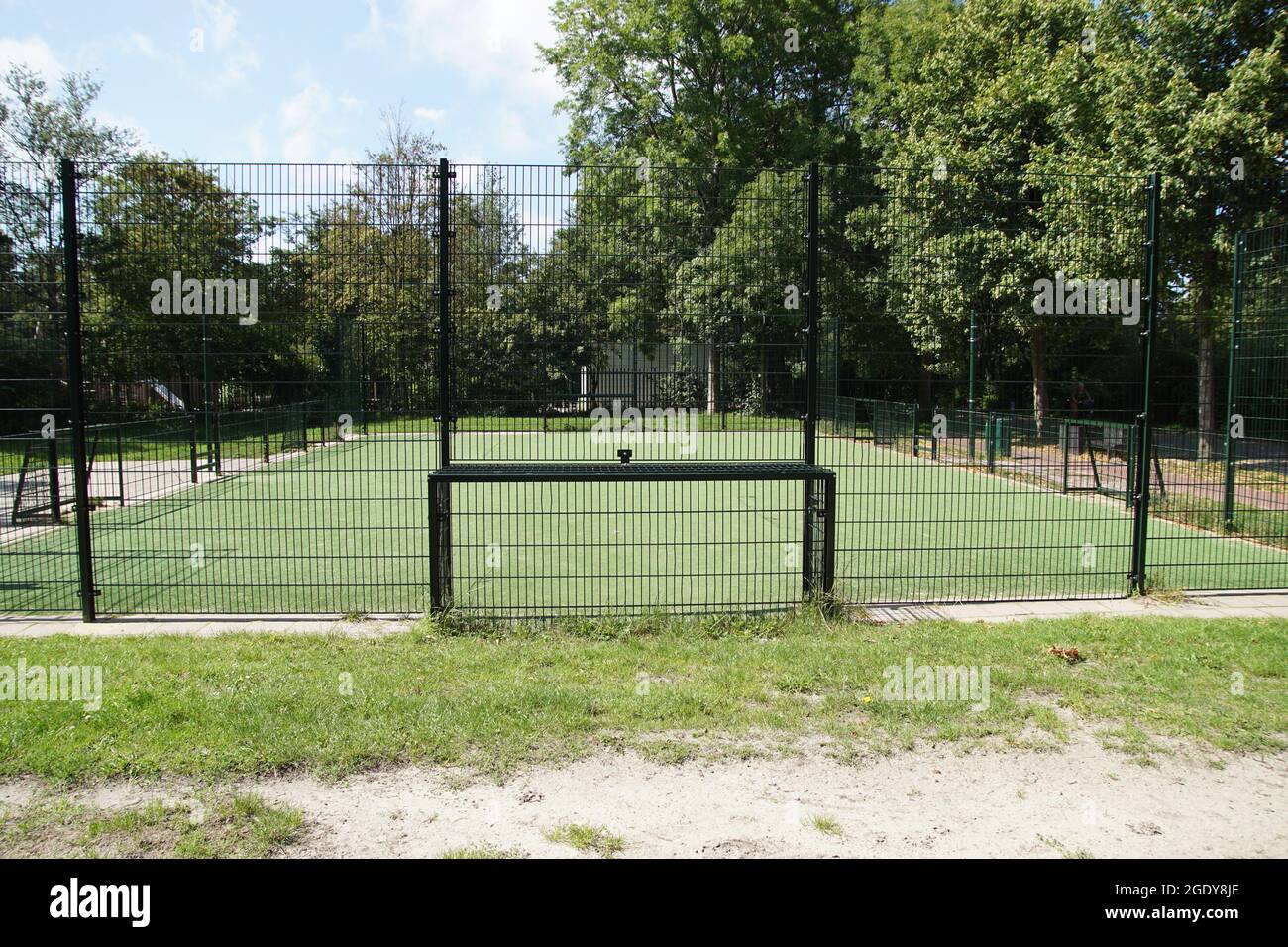 Dutch Mini football court. View on mini-football field with artificial ...