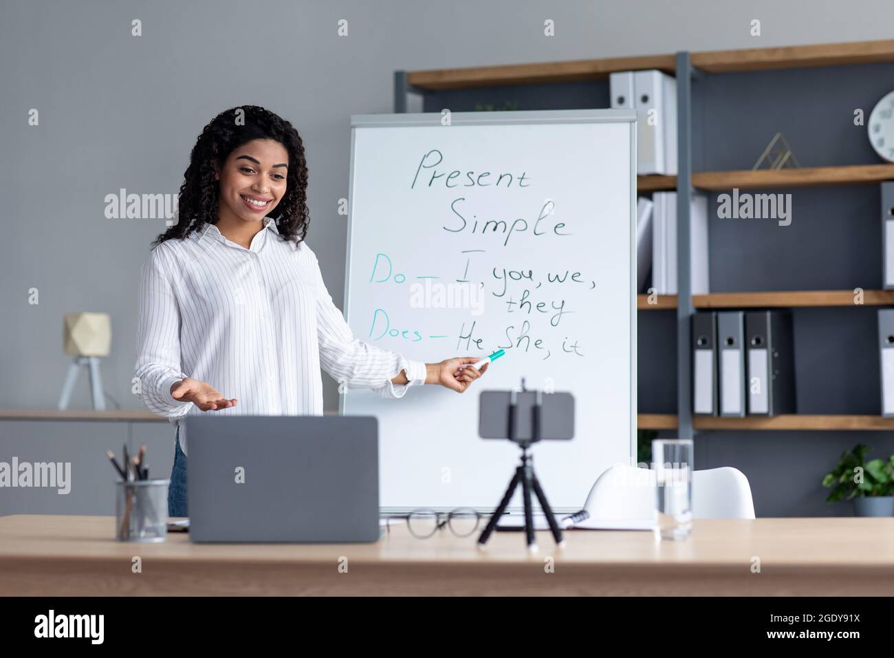 Modern devices for remote lesson with class, social distance and new ...