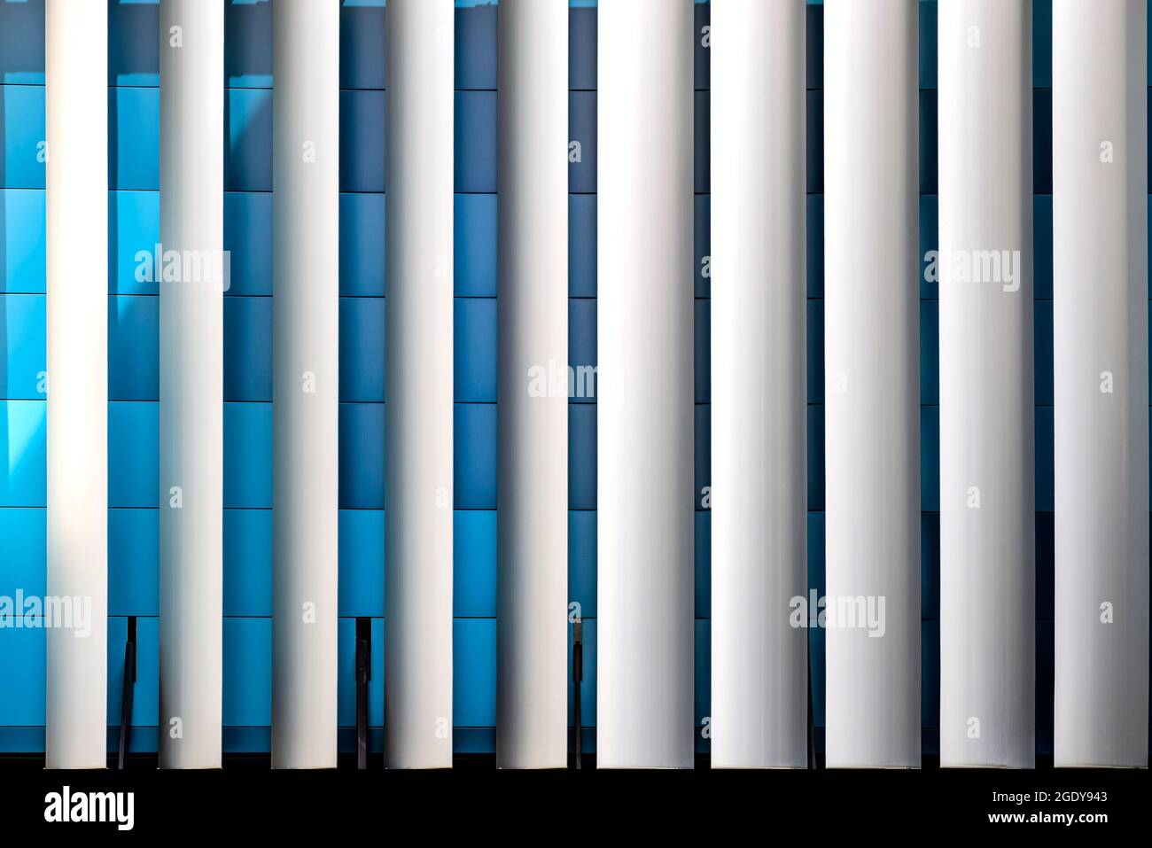 The facade of a modern building with an innovative facade made of ...