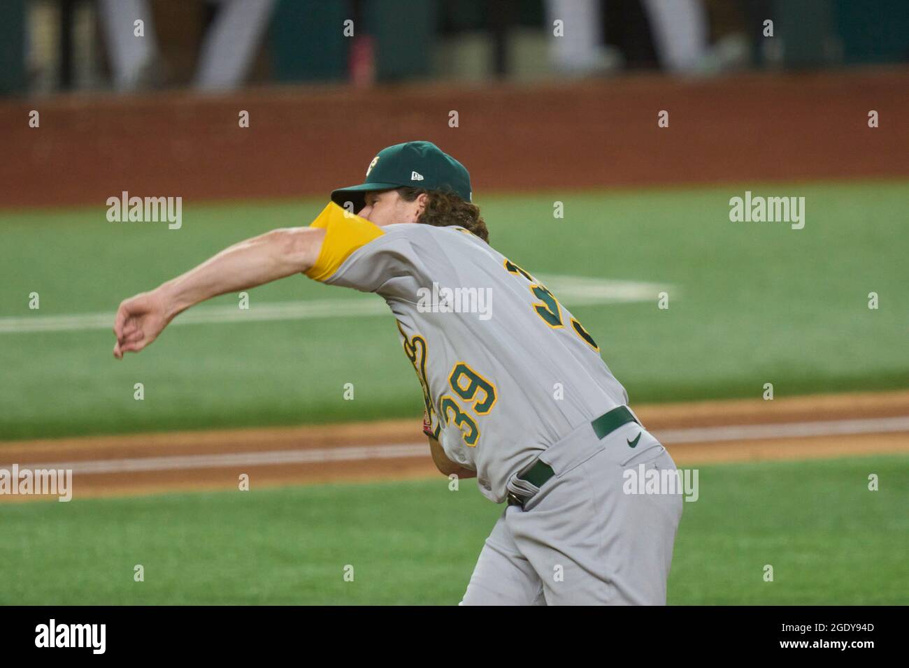 August 14 2021: Oakland pitcher Andrew Chafin (39) throws a pitch ...