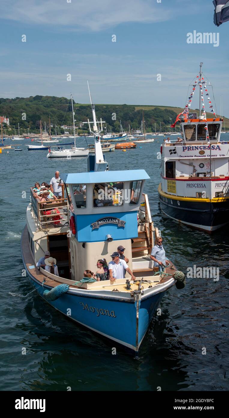 Falmouth, Cornwall, England, UK. 2021. Passenger ferries return from St ...