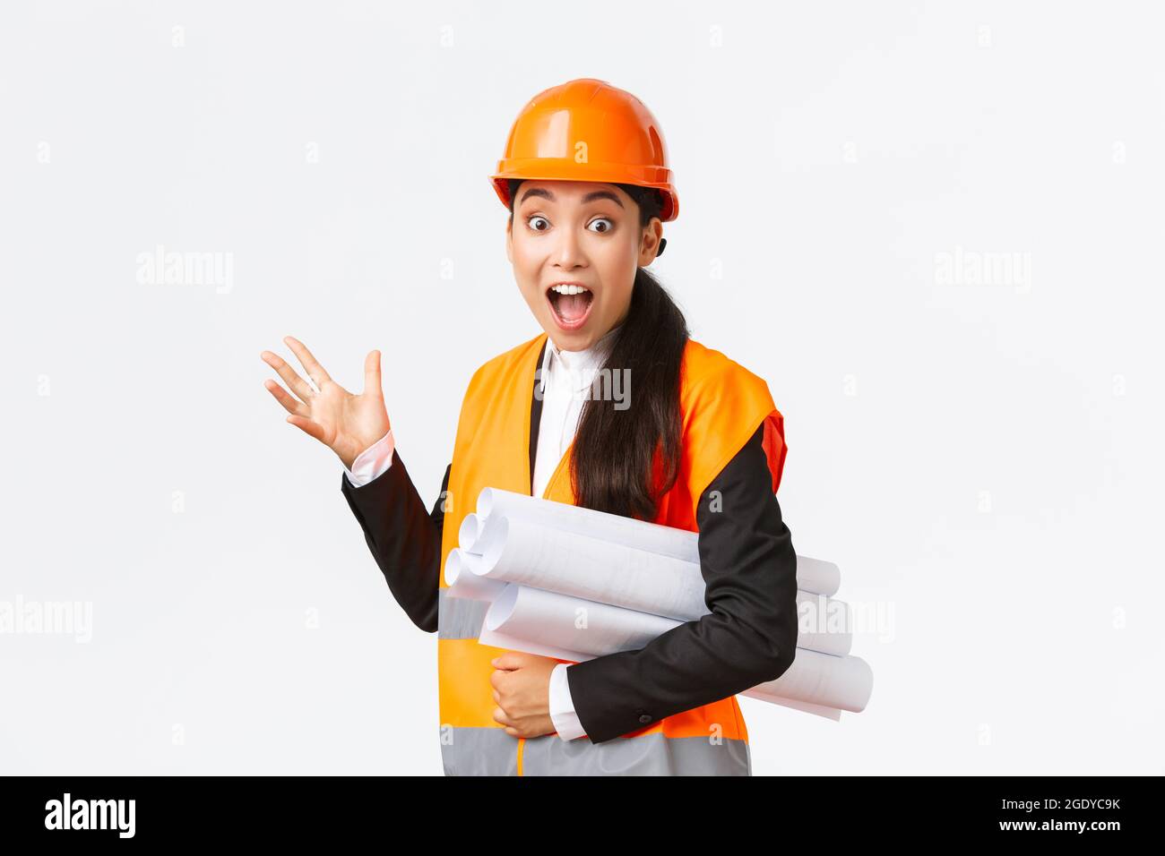 Impressed and fascinated asian female engineer, lead architect at ...