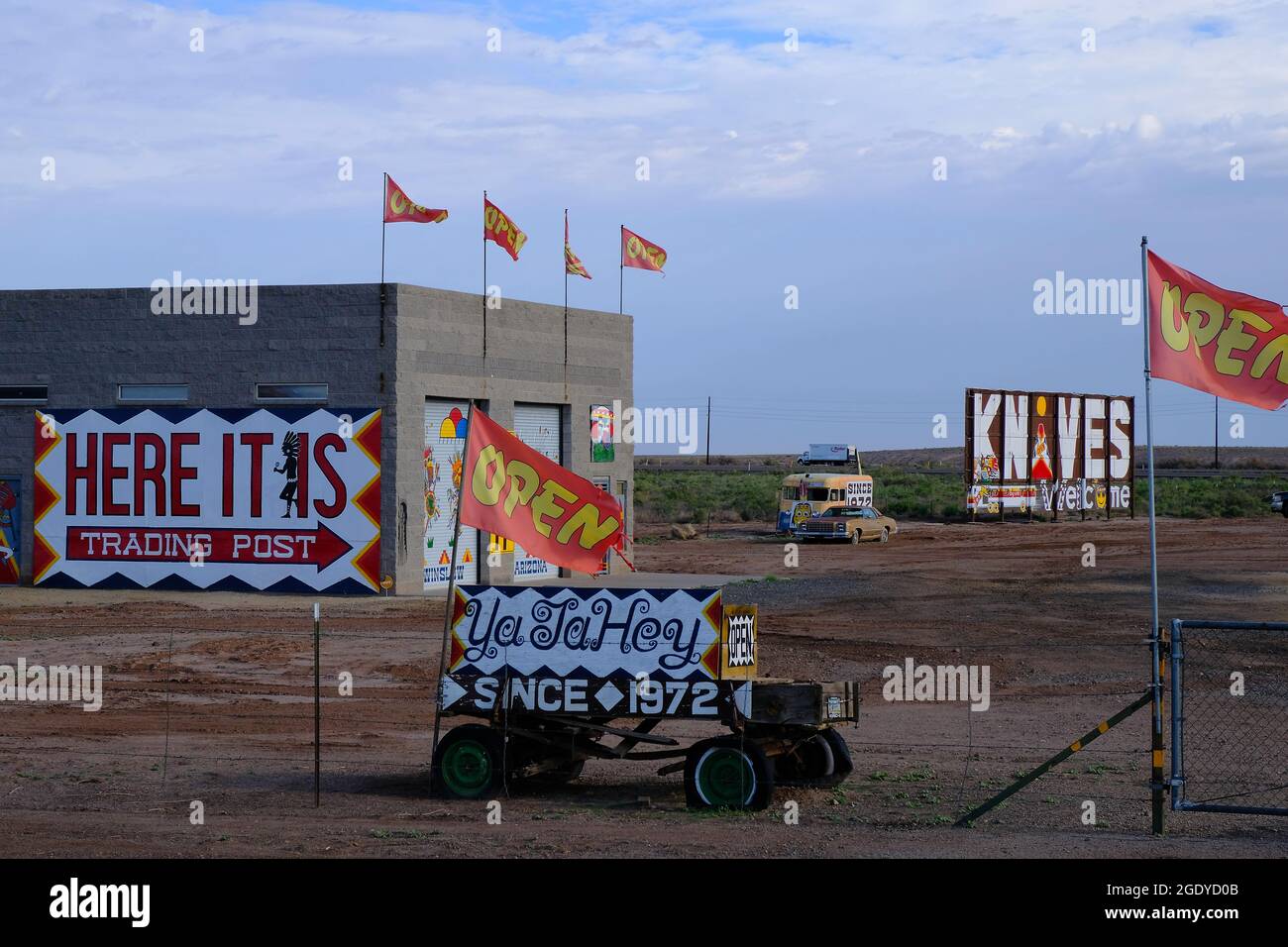 Winslow, Arizona, USA. 12th Aug, 2021. Trading post on Highway 77 ...