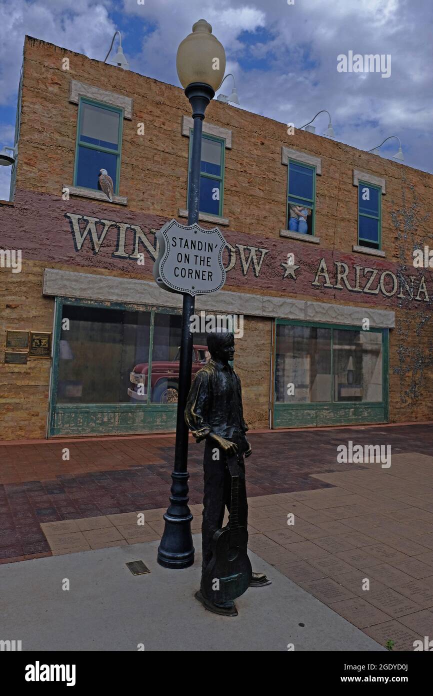 Winslow, Arizona, USA. 12th Aug, 2021. Standin' on the Corner park in ...