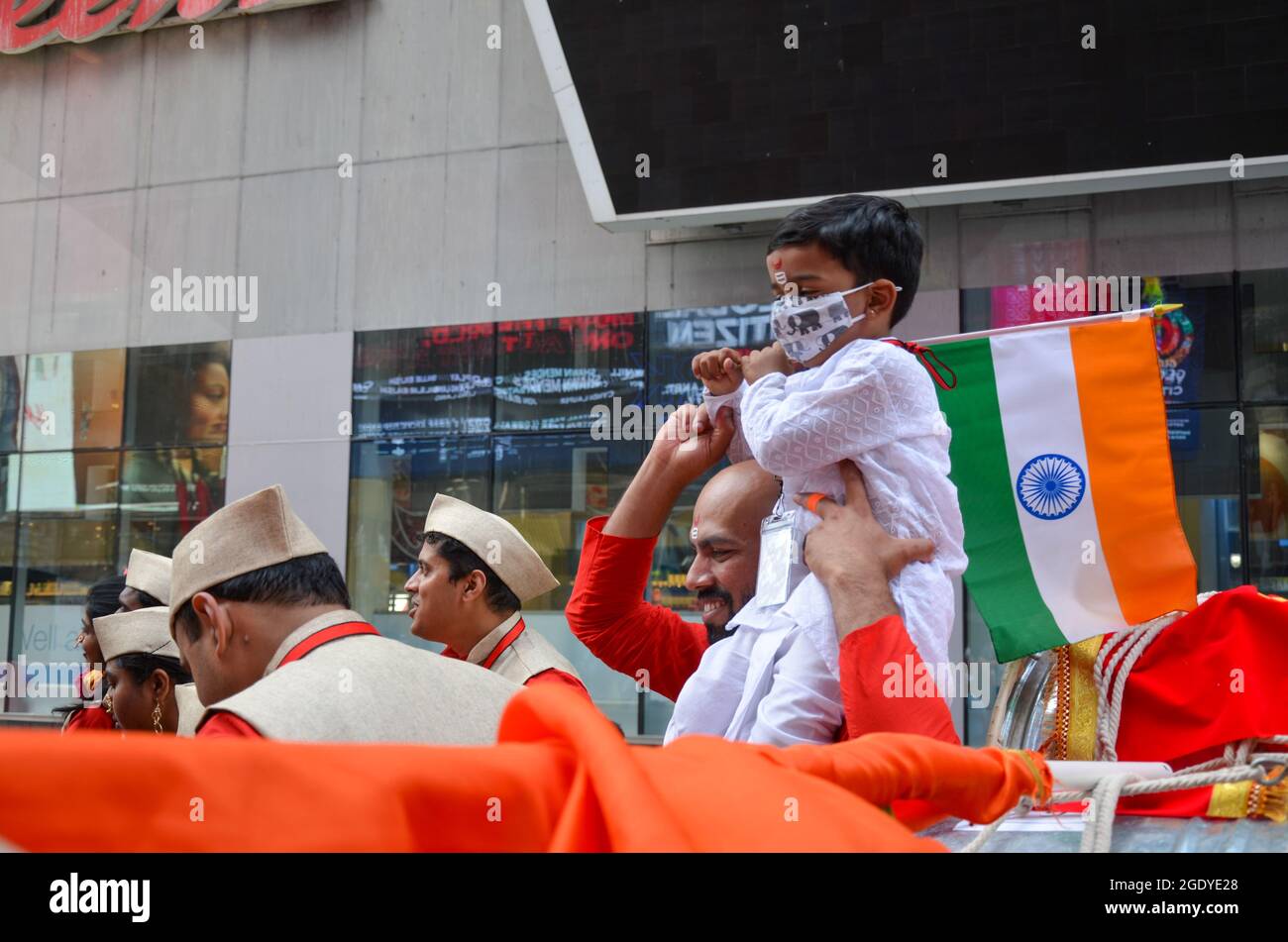 Hundreds of Indian New Yorkers gathered at Times Square, New York City ...