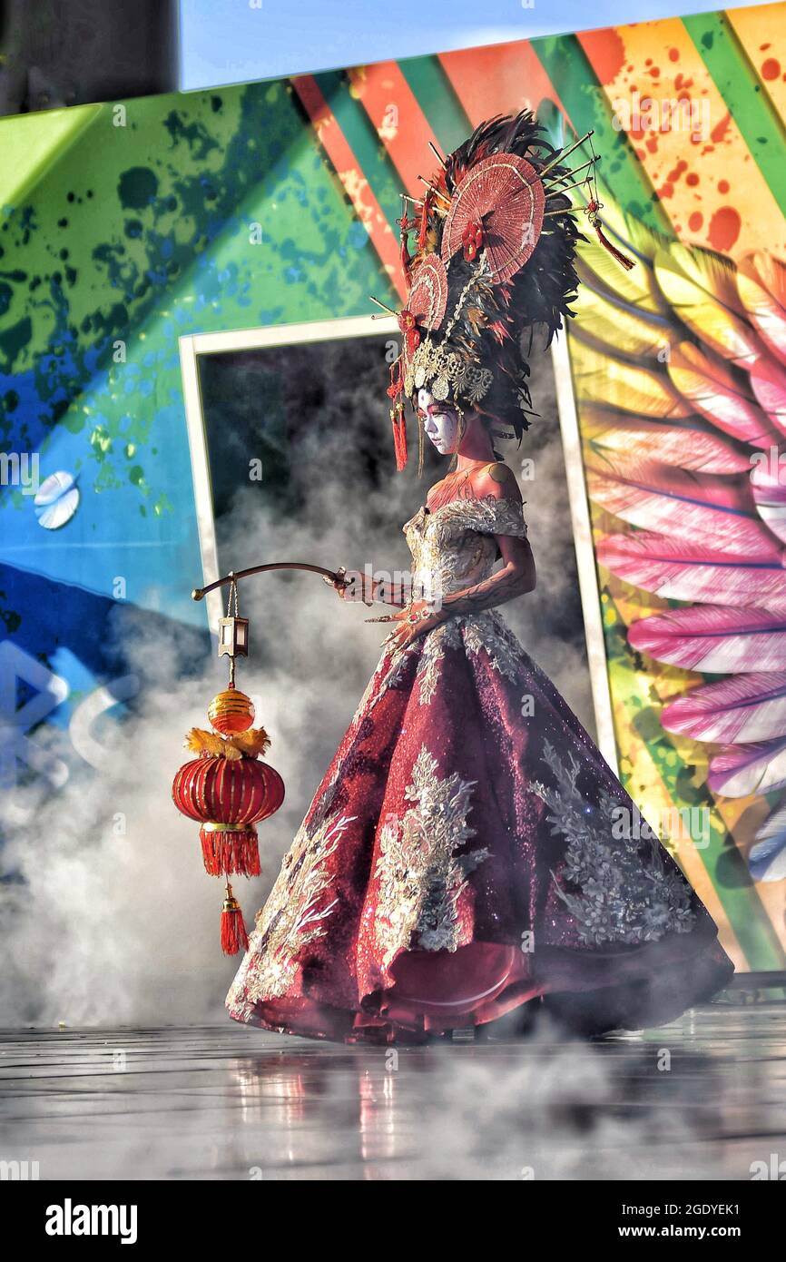 DAEGU, KOREA, SOUTH - Aug 25, 2019: An artist in a costume on the stage ...