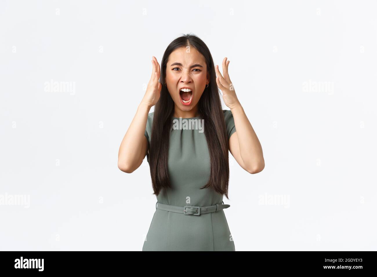 Small business owners, women entrepreneurs concept. Mad and pissed-off ...