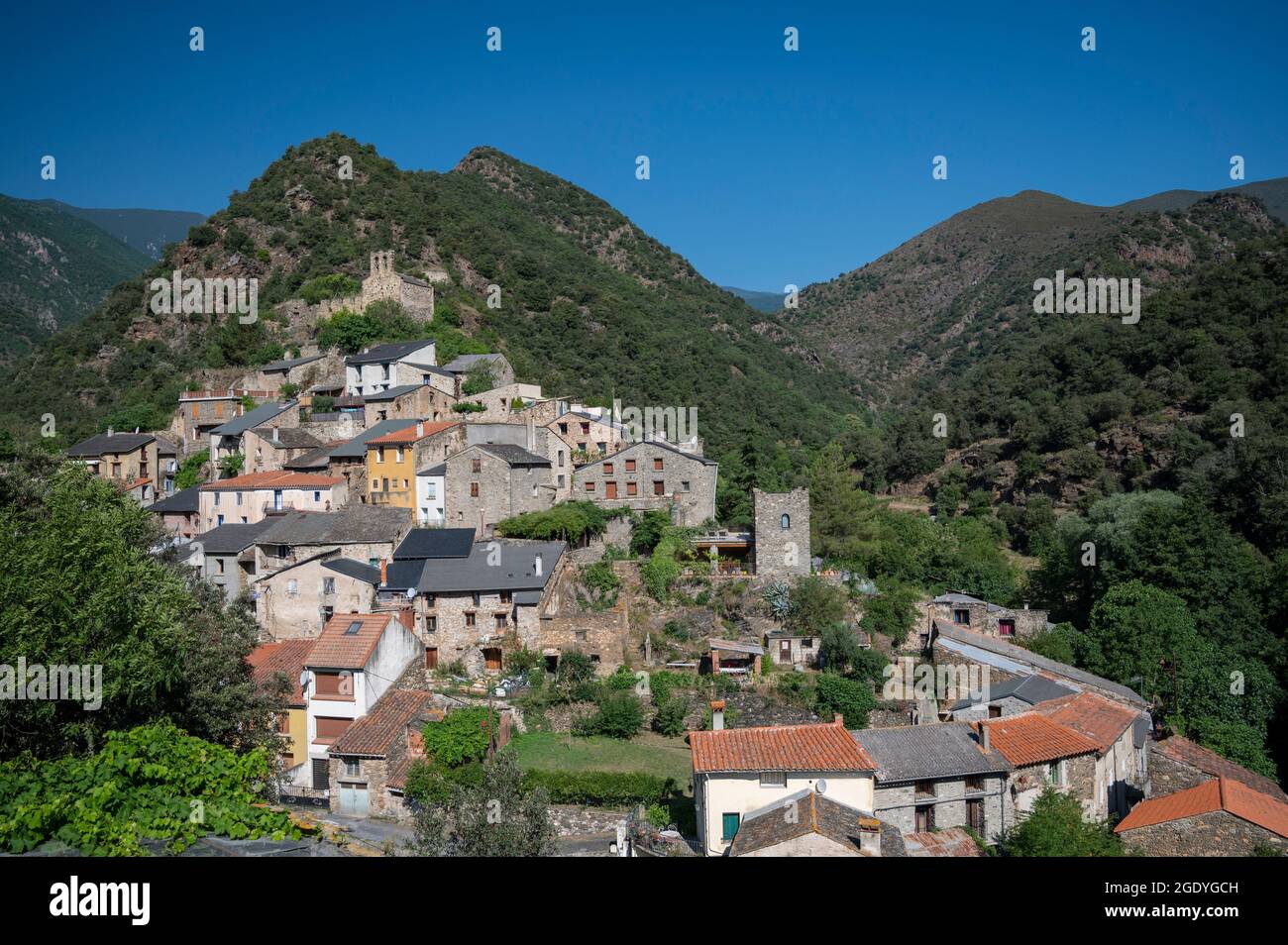 The Village of Conat near Prades in the Pyrénées-Orientales region of ...