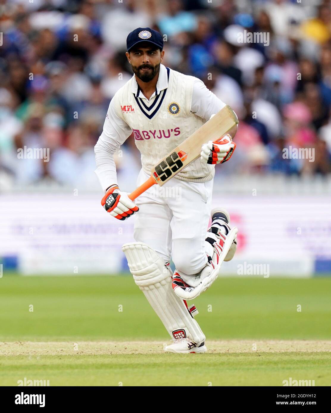 India’s Ravindra Jadeja bats during day four of the cinch Second Test ...