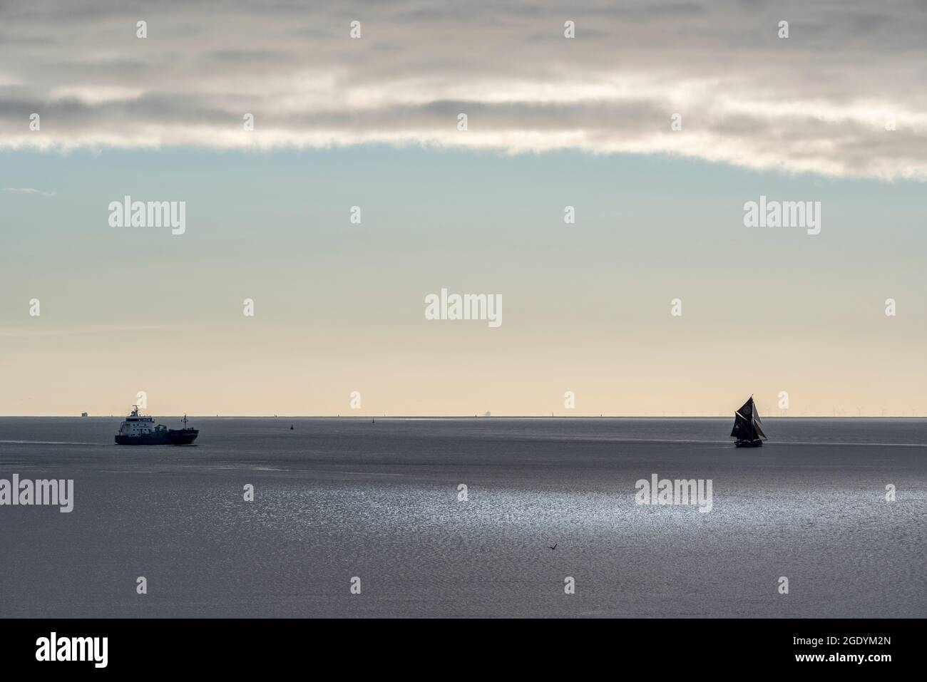 Start of the Thames Sailing Barge Match race 2021 in Lower Hope Reach ...