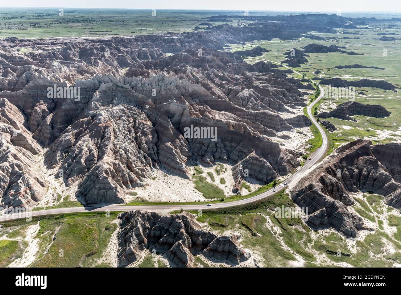 SD00483-00....SOUTH DAKOTA - Badlands National Park from the air during ...