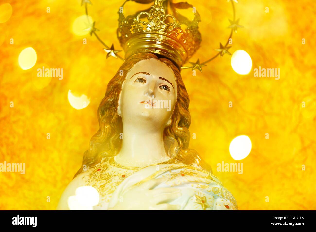 Statue of the image of Our Lady of the Immaculate Conception, mother of ...