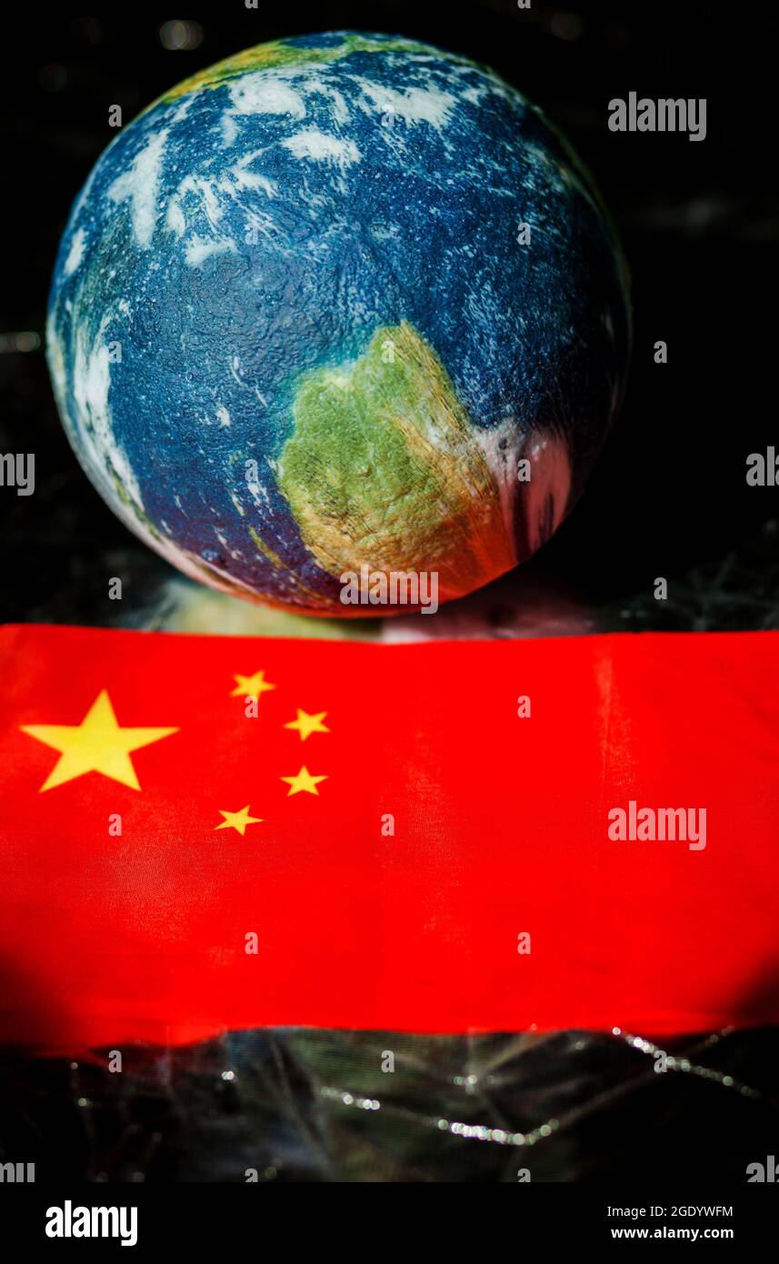 The Chinese Space Exploration Program. chinese flag Stock Photo - Alamy