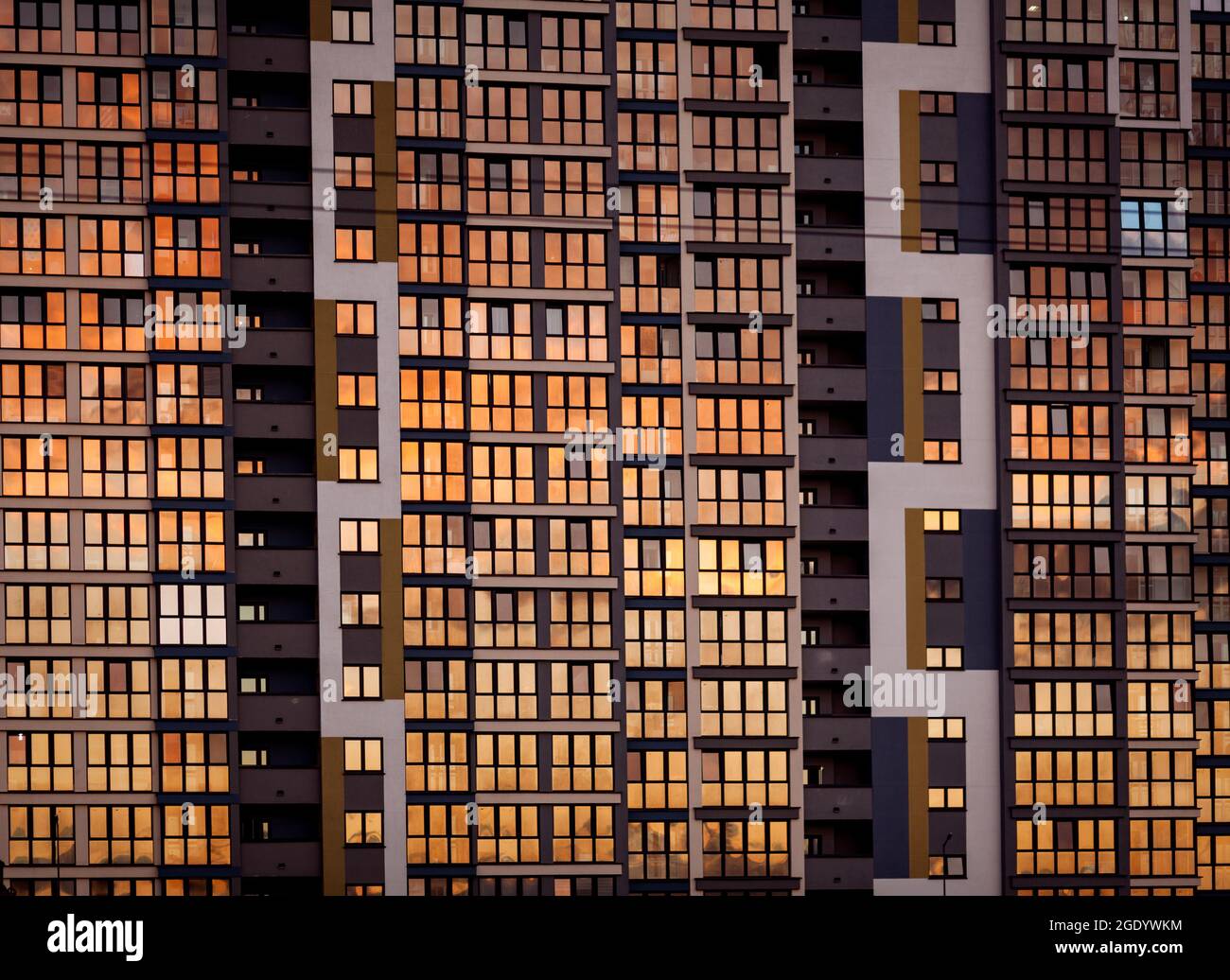 Colorful windows in modern residential building. geometric background ...