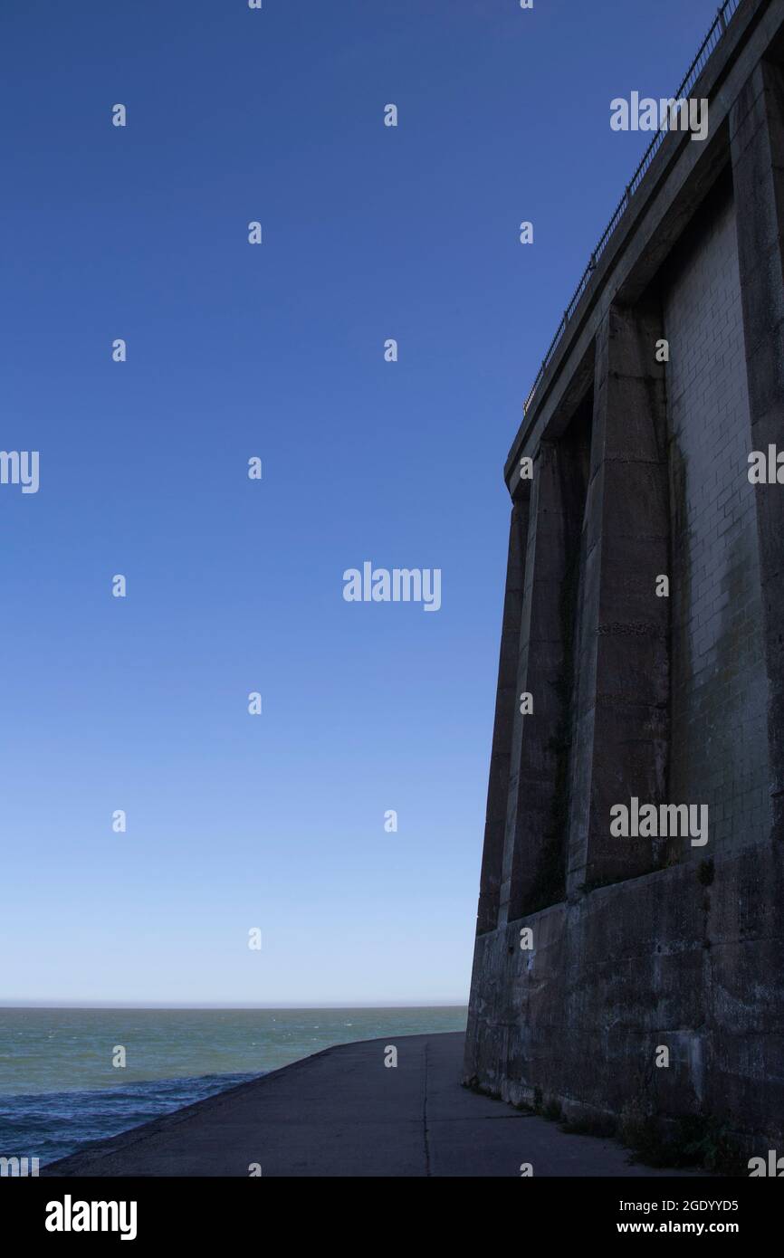 Concrete cliff support on route from Broadstairs to Ramsgate, Kent ...