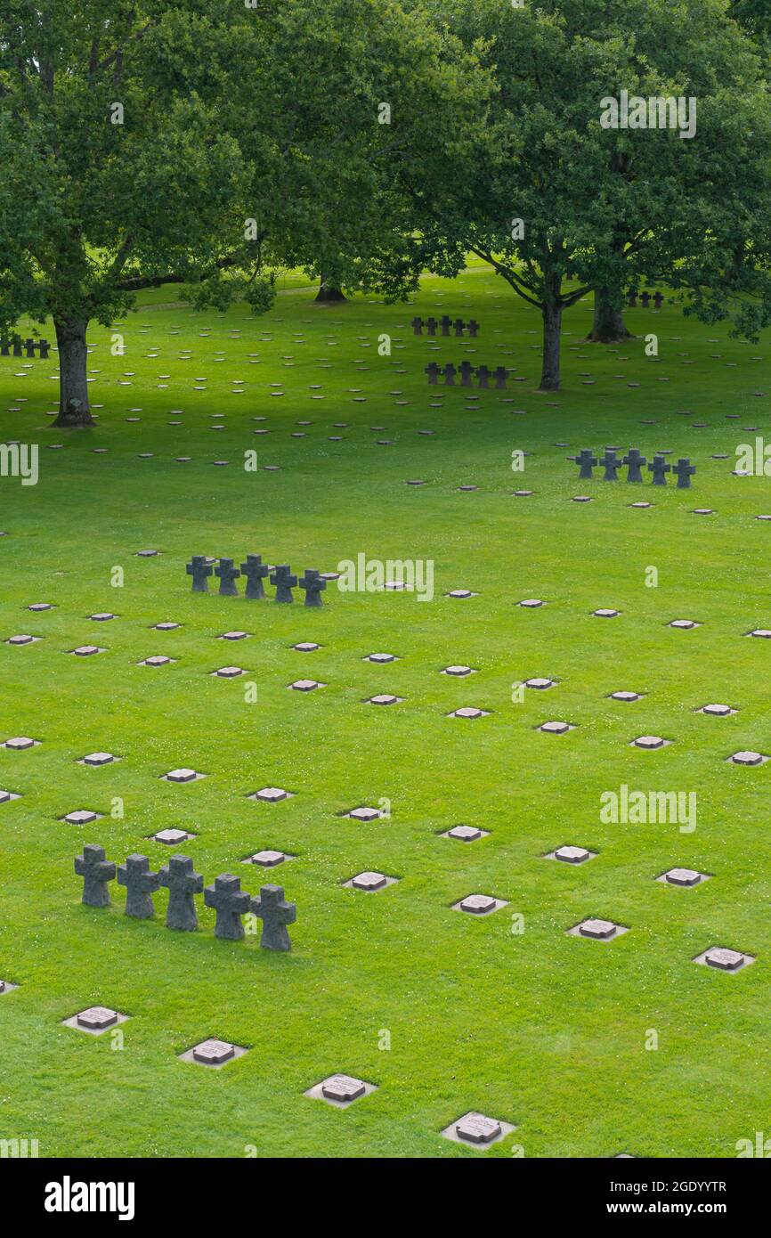 La Cambe, France - 08 03 2021: Normandy German military cemetery and ...