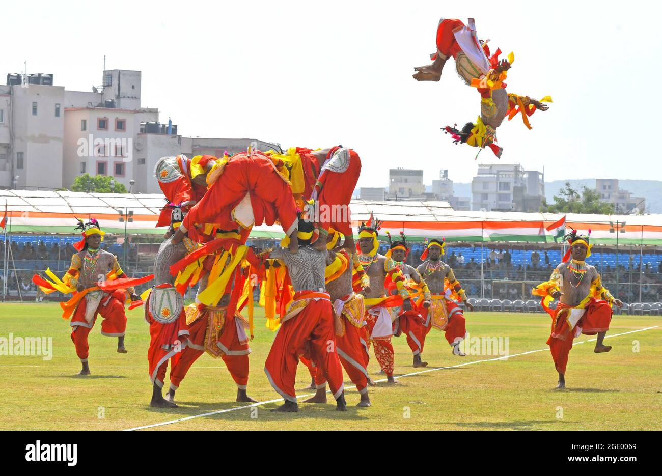 Jaipur, Rajasthan, India, August 15, 2021: Rajasthani artists perform ...