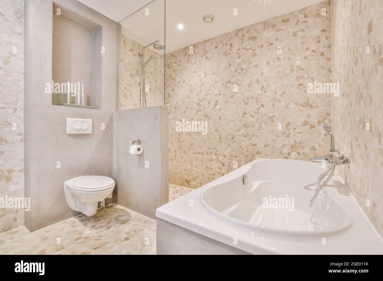 Interior of small clean washroom in miniature style Stock Photo - Alamy