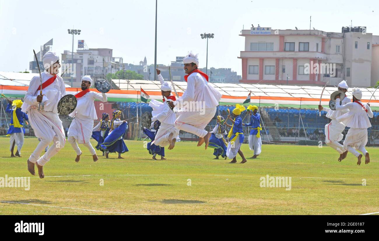 Jaipur, Rajasthan, India, August 15, 2021: Rajasthani artists perform ...