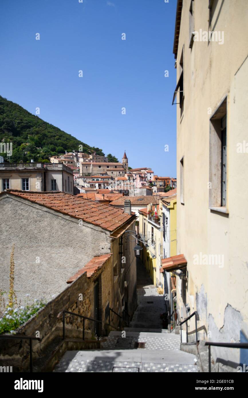 A street in the historic center of Maratea, a medieval town in the ...