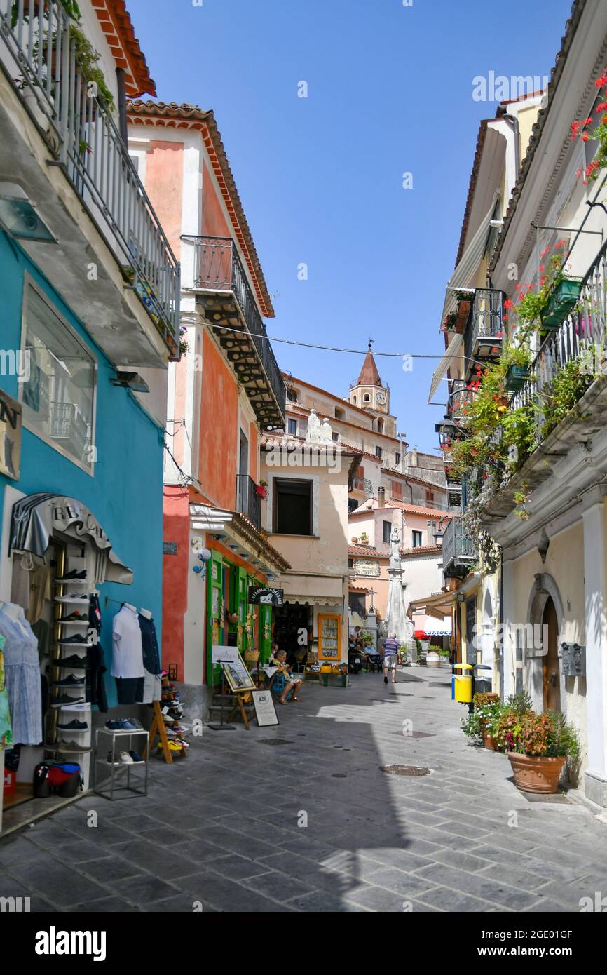 A street in the historic center of Maratea, a medieval town in the ...