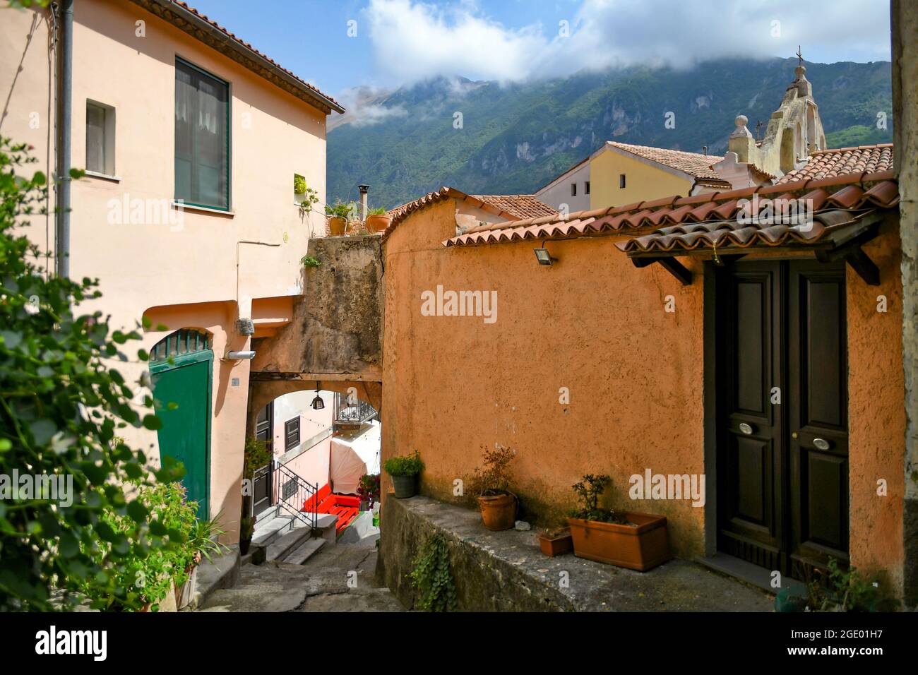 A street in the historic center of Maratea, a medieval town in the ...