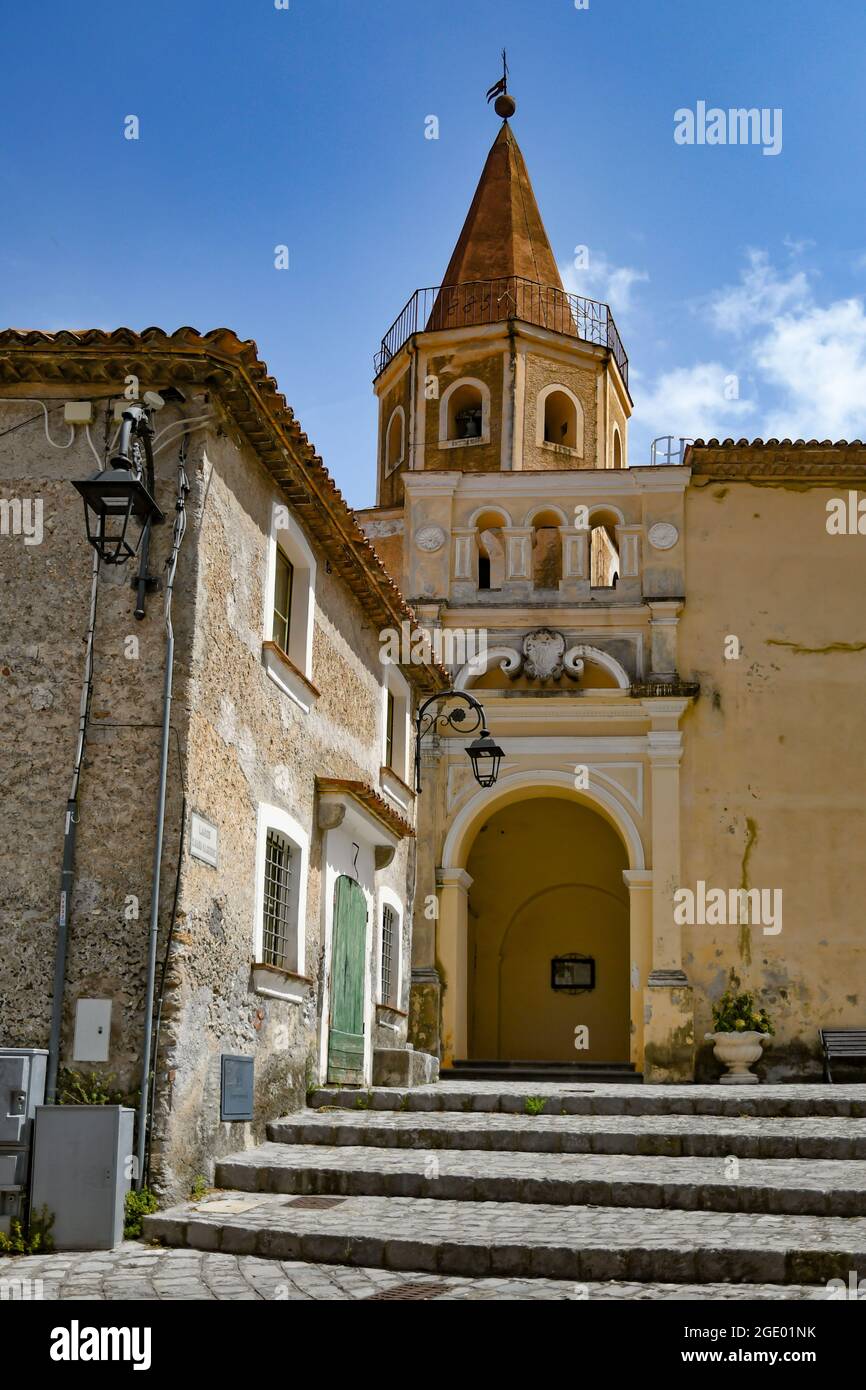 A square in the historic center of Maratea, a medieval town in the ...
