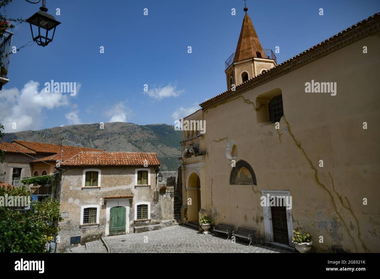 A square in the historic center of Maratea, a medieval town in the ...