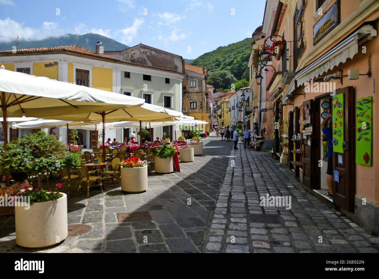 A street in the historic center of Maratea, a medieval town in the ...
