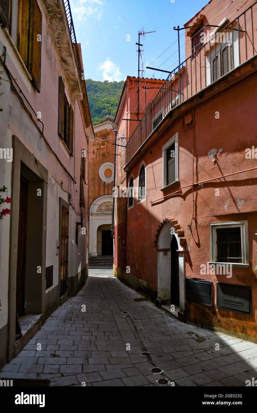 A street in the historic center of Maratea, a medieval town in the ...