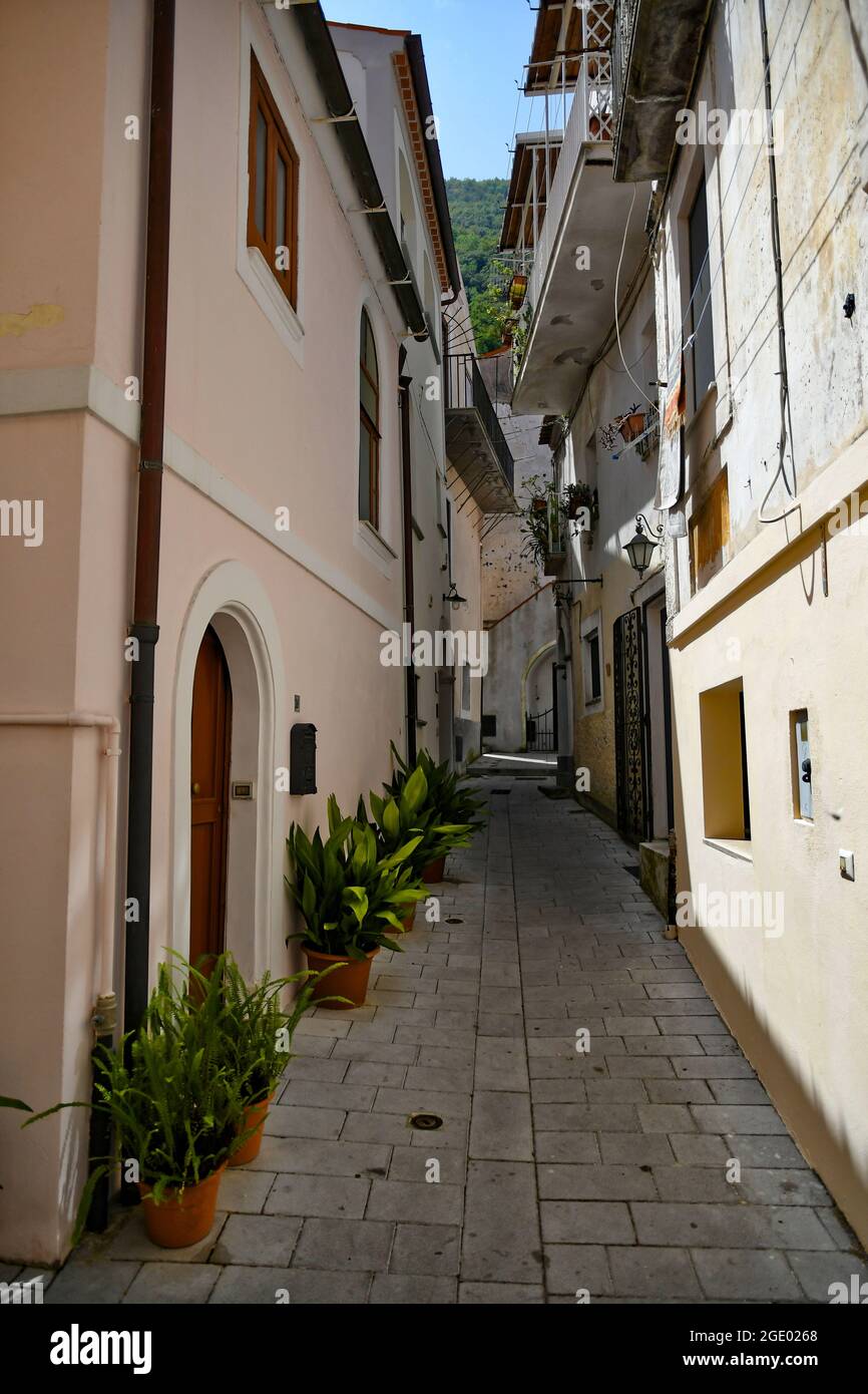 A street in the historic center of Maratea, a medieval town in the ...
