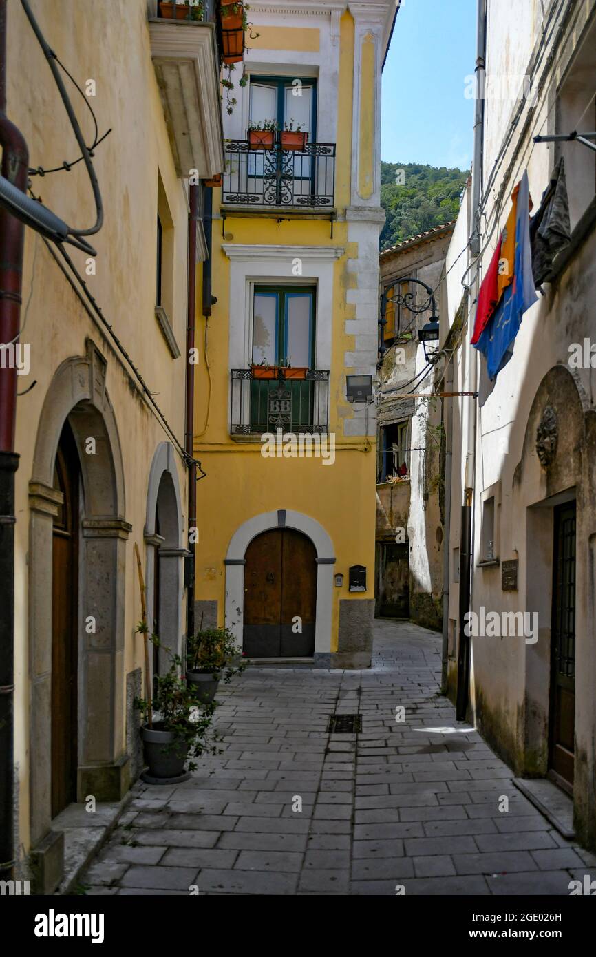A street in the historic center of Maratea, a medieval town in the ...
