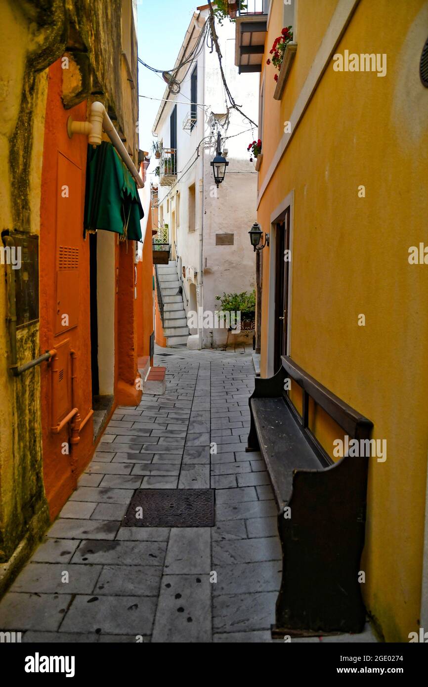 A street in the historic center of Maratea, a medieval town in the ...