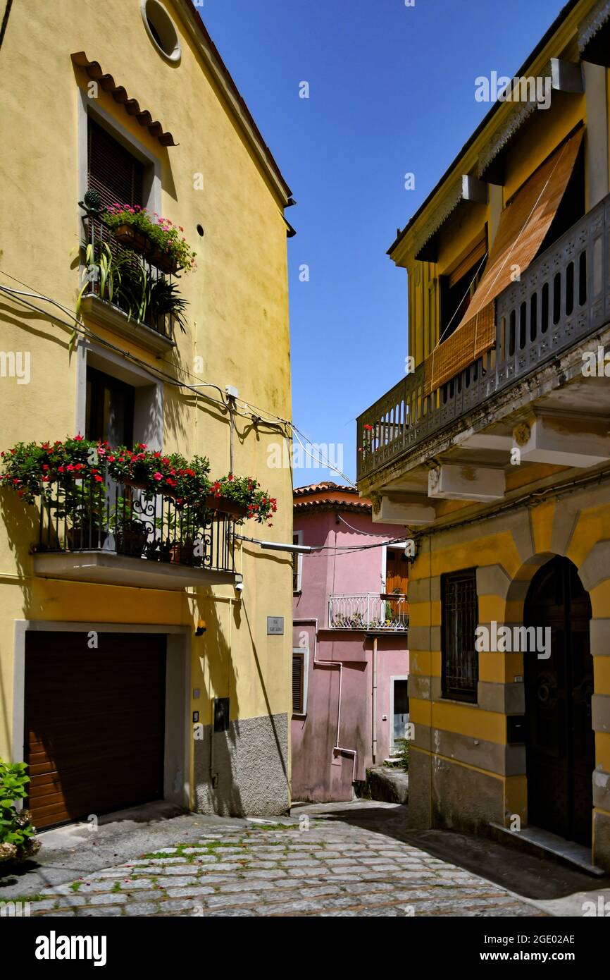 A street in the historic center of Maratea, a medieval town in the ...