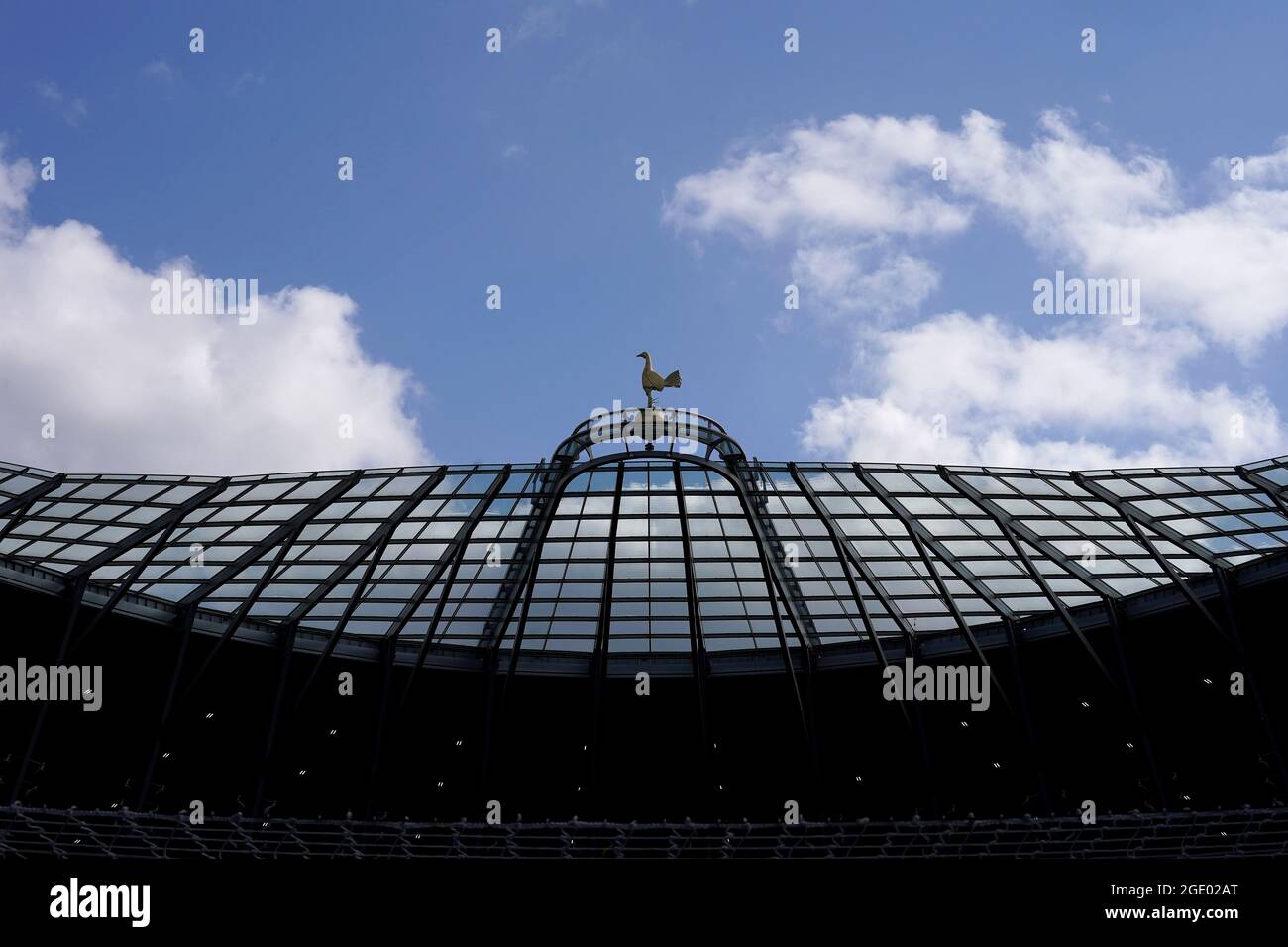 The golden cockerel statue above the ground before the Premier League ...