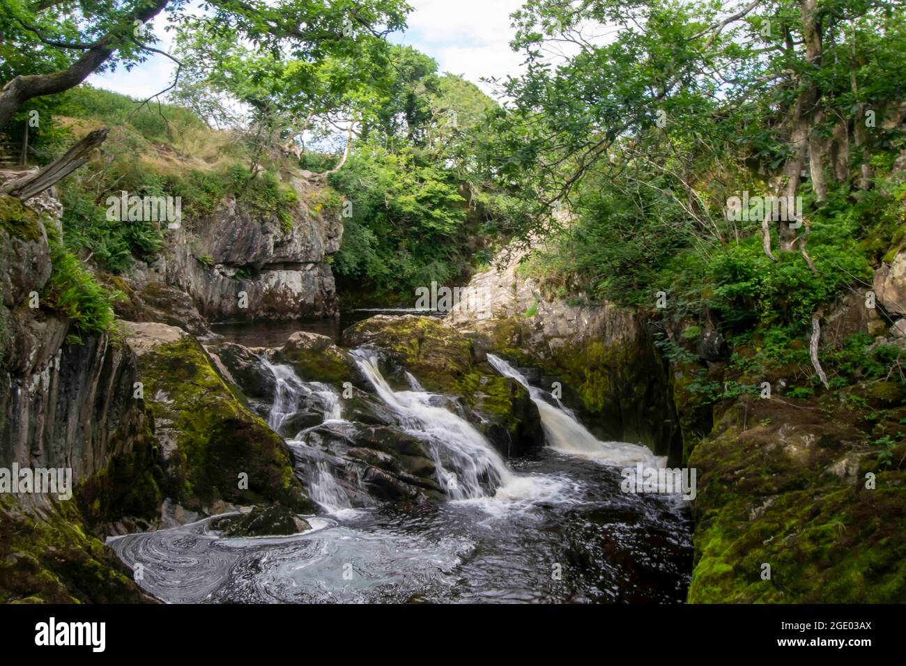 Ingleton waterfalls along the waterfall trail Stock Photo - Alamy
