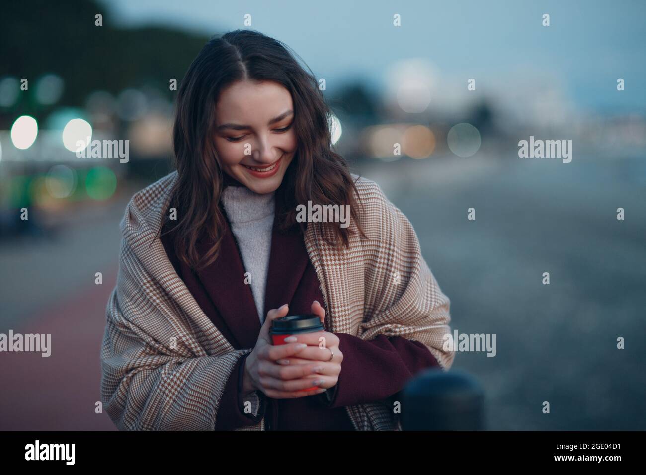 Woman enjoying takeaway cup hi-res stock photography and images - Alamy