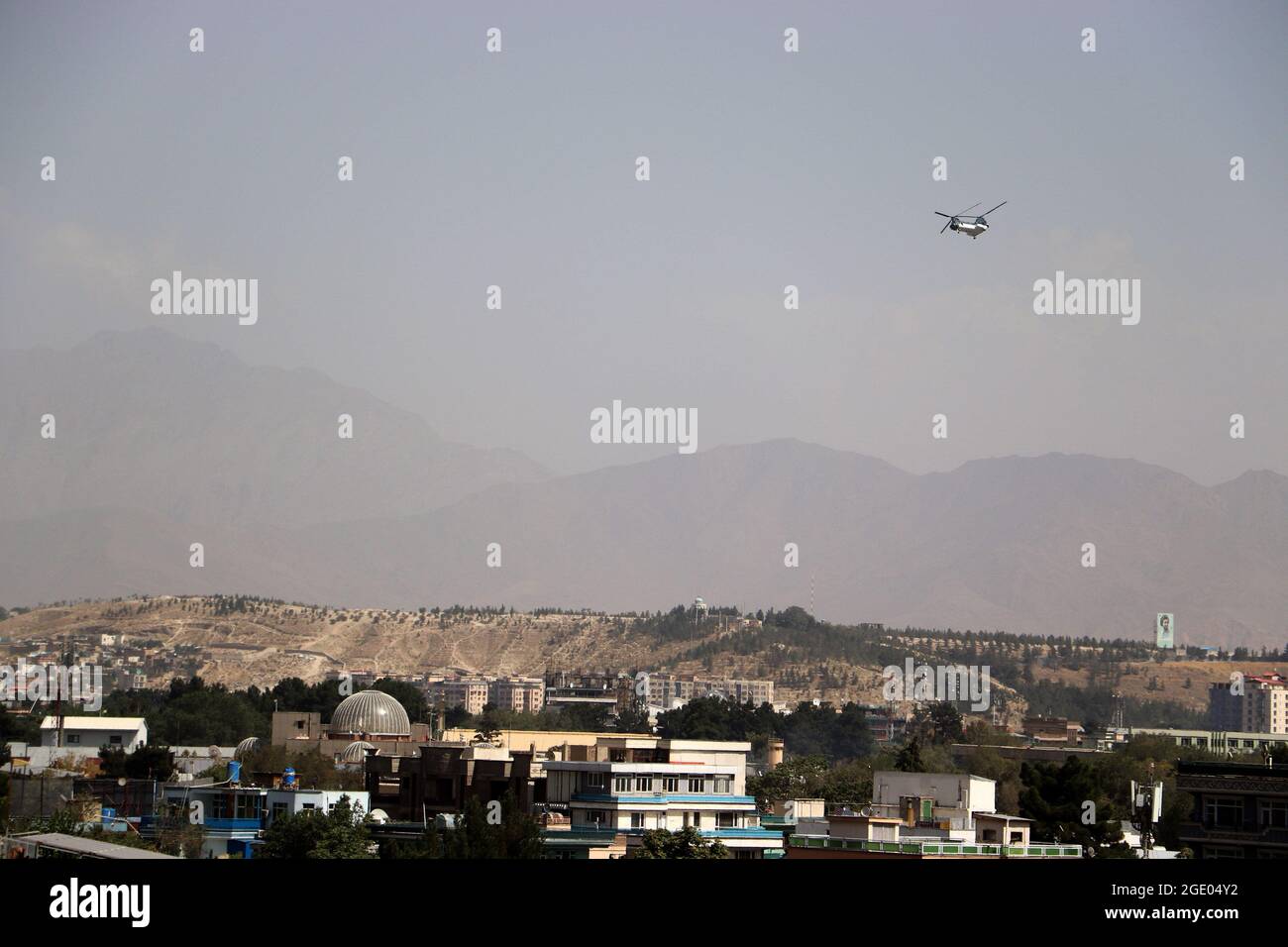 Kabul, Afghanistan. 15th Aug, 2021. Sea Knight military transport ...