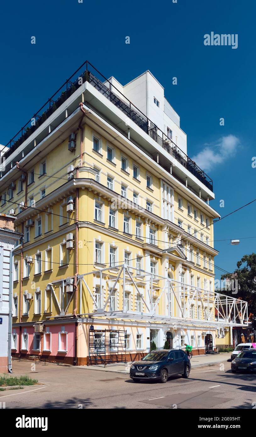Old high-rise residential building in Moscow, built in 1850, landmark ...