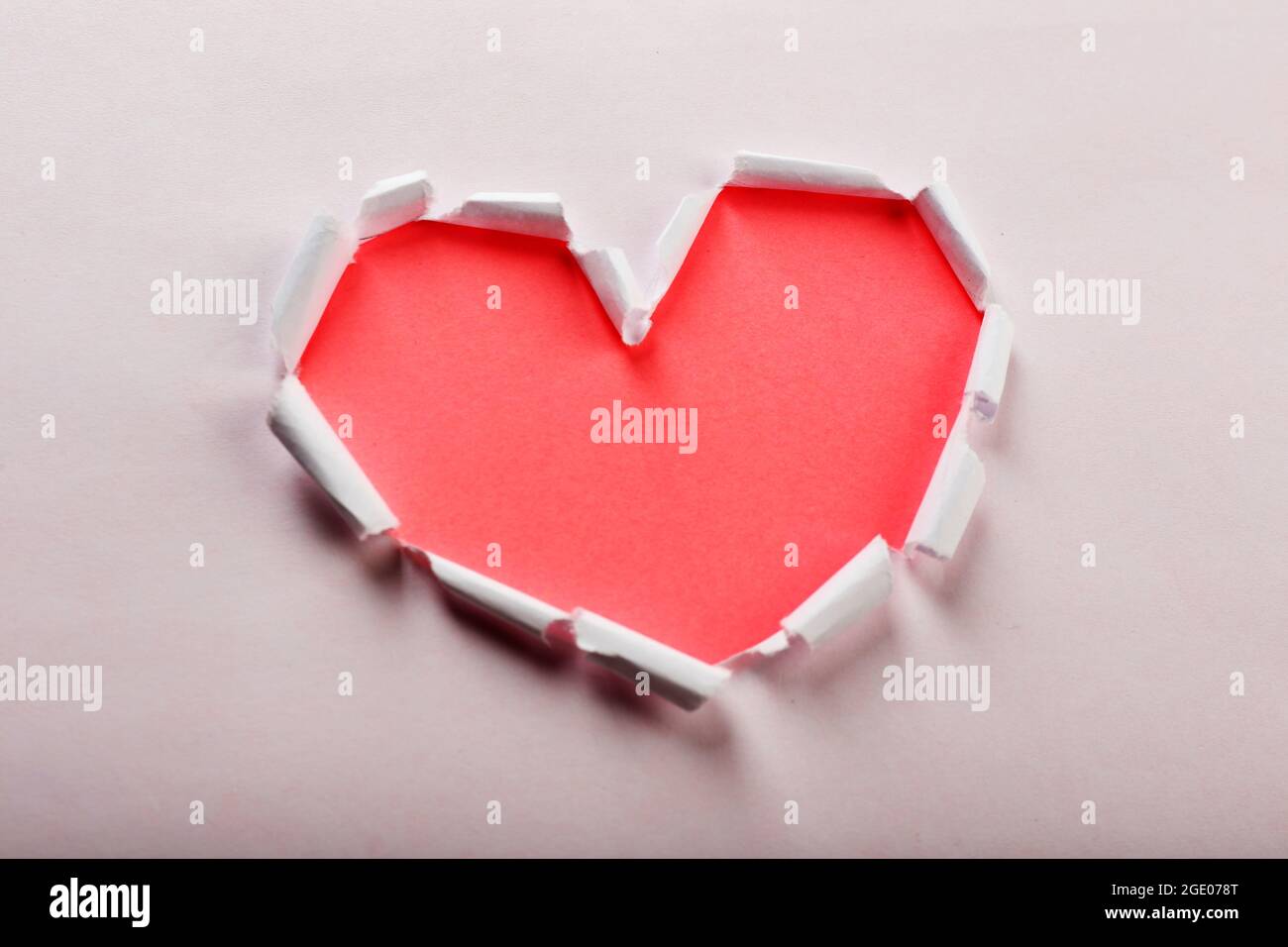 White torn paper heart, closeup view Stock Photo - Alamy