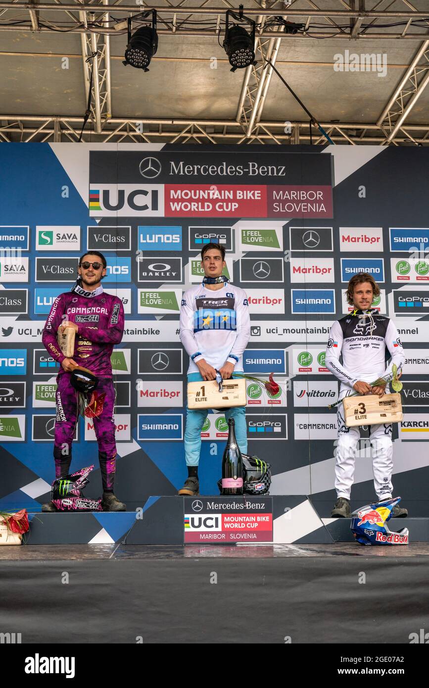 Mens Elite podium, 1st Loris VERGIER of France, 2nd Thibaut DAPRELA of France, 3rd Laurie ...