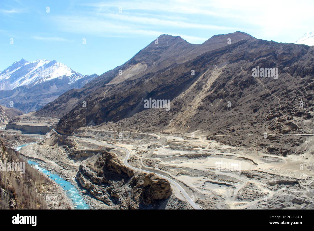The Hunza valley mountains landscape at sunrise in north Pakistan ...