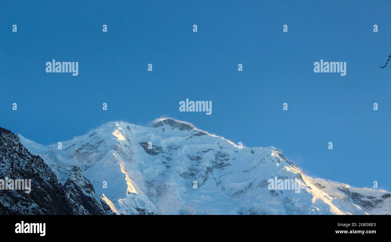 A winter mountain landscape in Hunza Valley, north Pakistan, Gilgit ...