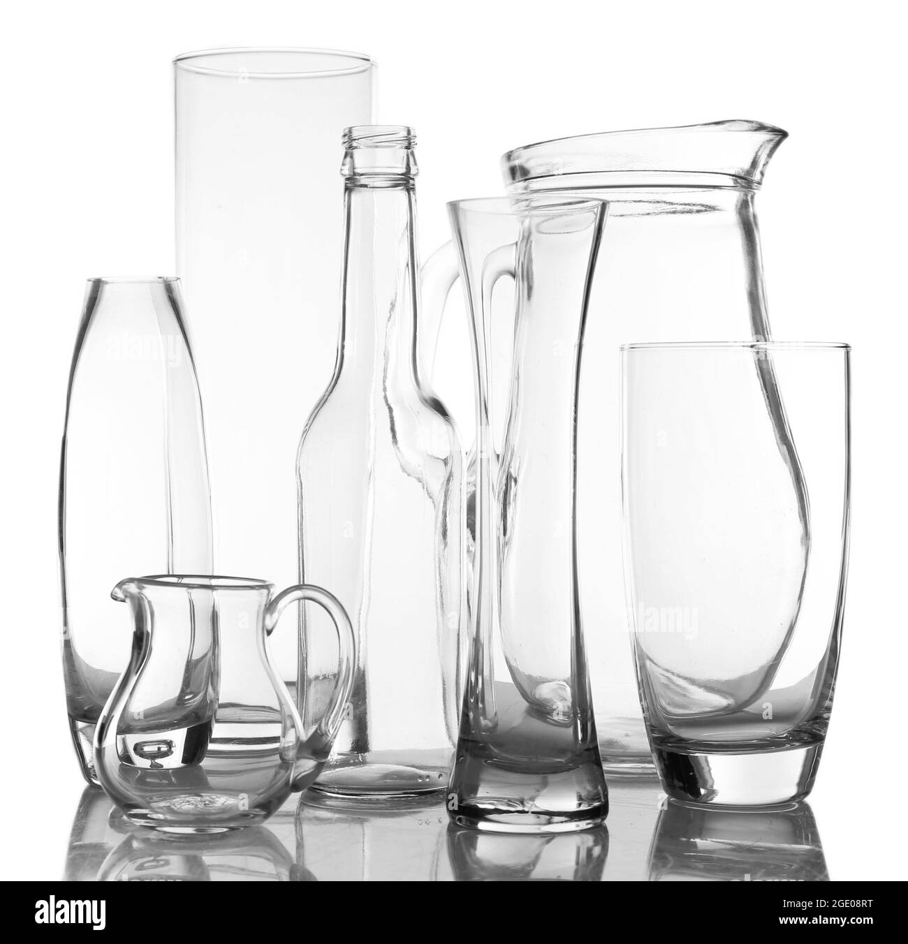 Different glassware isolated on white Stock Photo - Alamy