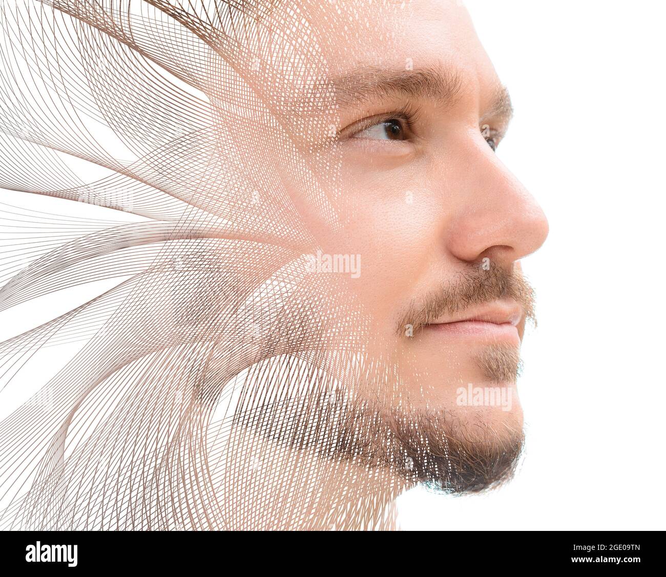 Computer graphics and portrait of a young man Stock Photo - Alamy