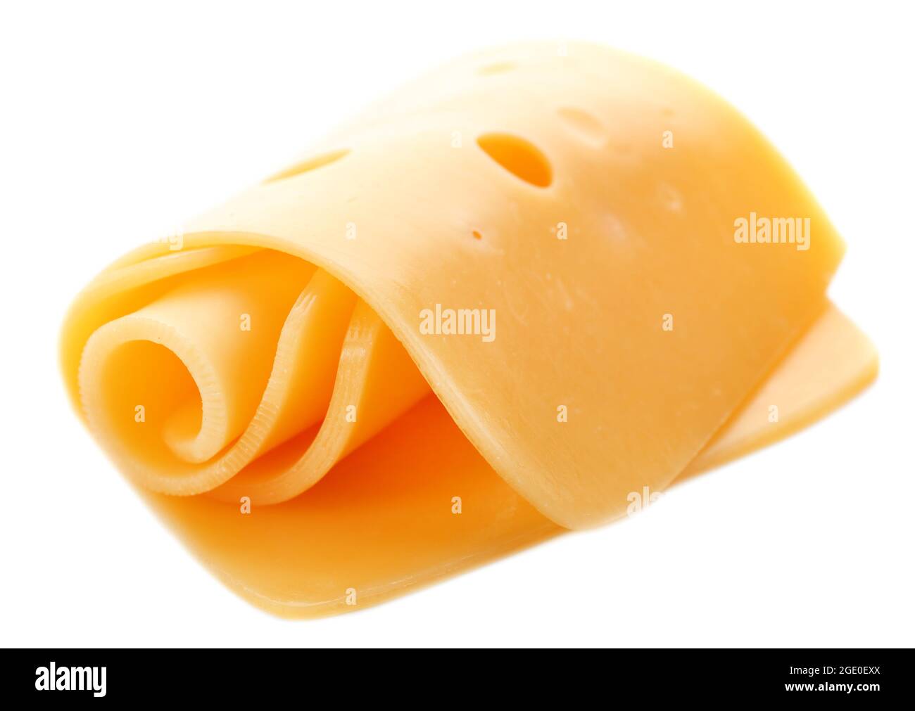Sliced cheese isolated on white Stock Photo - Alamy