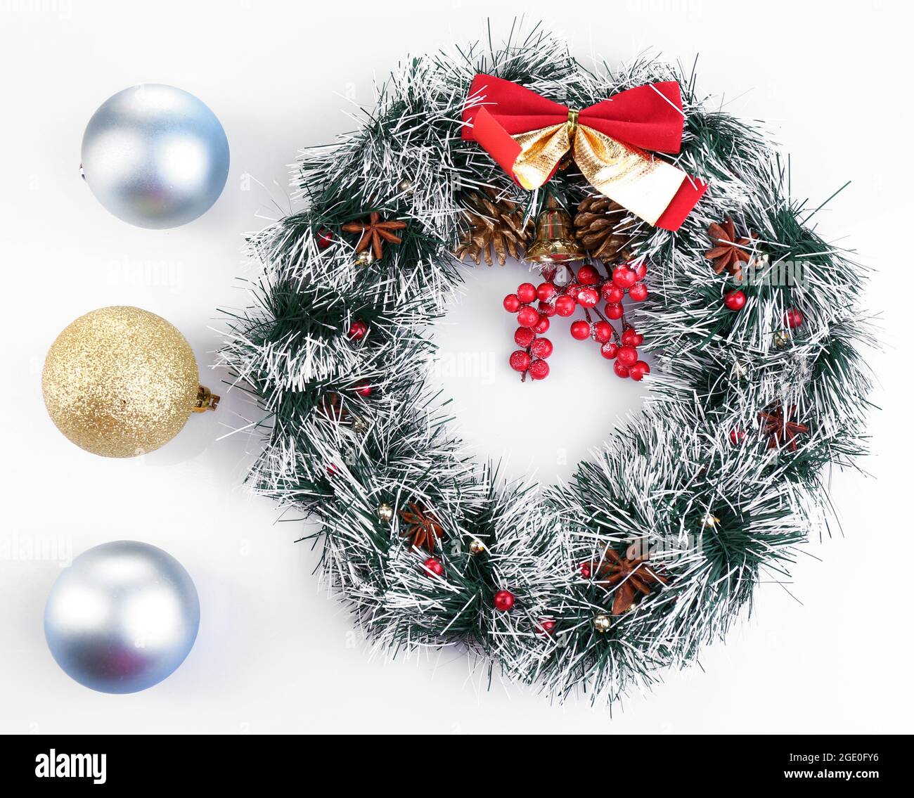 Collection of Christmas objects isolated on white Stock Photo - Alamy