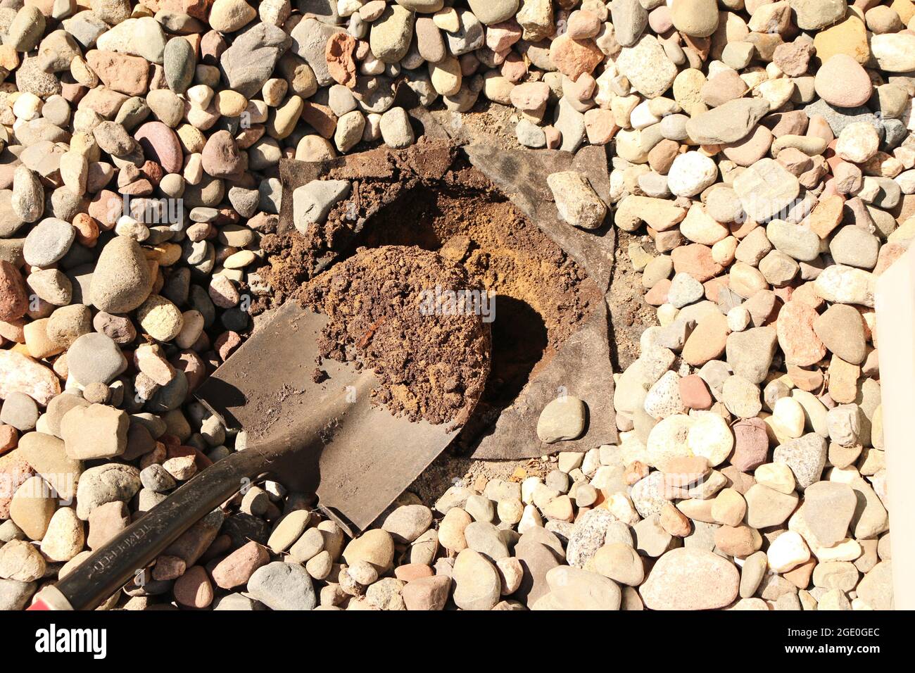 Digging a hole with a shovel Stock Photo - Alamy