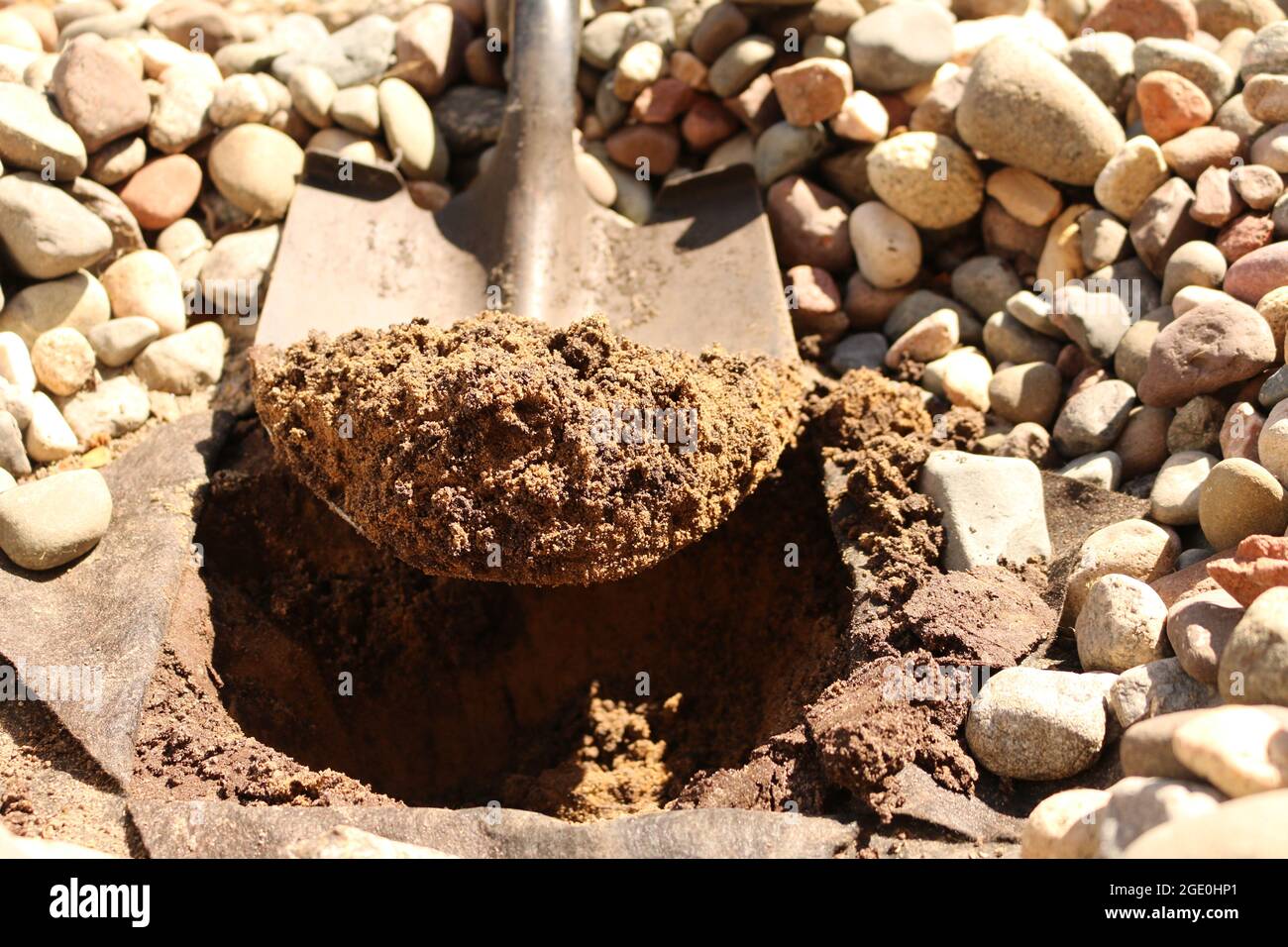 Digging a hole with a shovel Stock Photo - Alamy