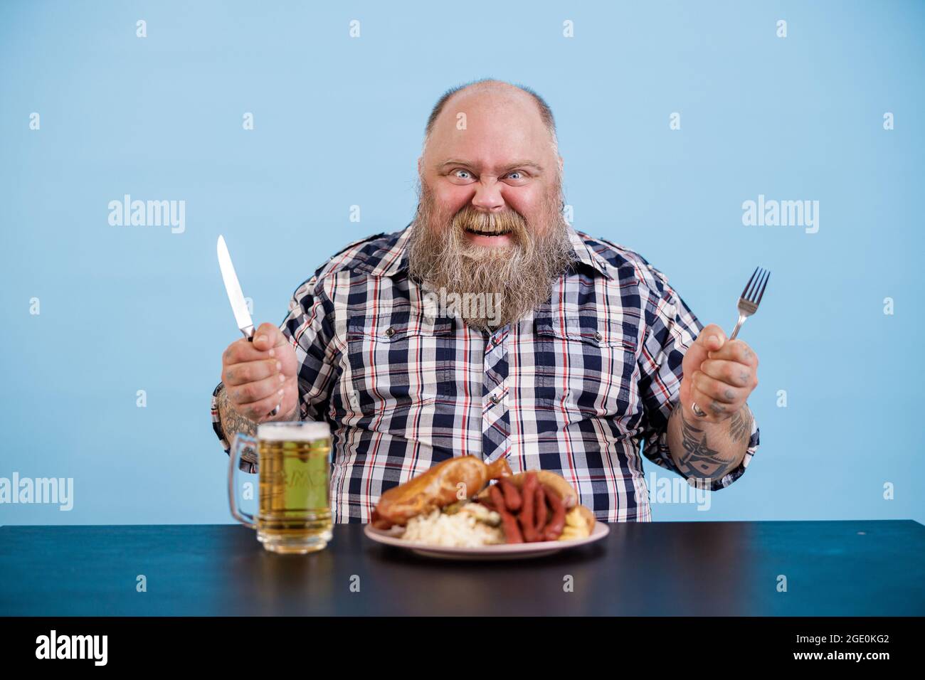 Fat obese stomach sitting hi-res stock photography and images - Alamy
